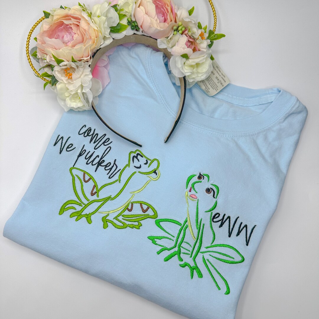 Come We Pucker Princess and the Frog Embroidered Shirt | Princess Tiana ...