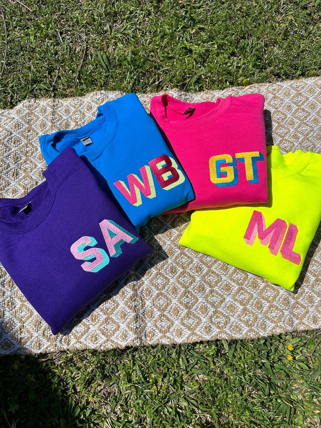 Shadow Block Monogram Shirt Monogram Sweatshirt - Etsy