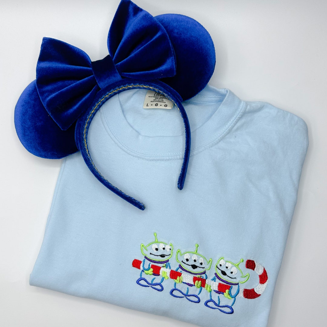 Aliens Candy Cane Embroidered Sweatshirt | Disney Christmas Embroidered ...