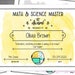 Math, Science and Technology Award Certificate Template for Kids ...