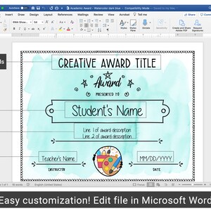 Creative Award Certificate Template for Kids - Digital Download - Etsy
