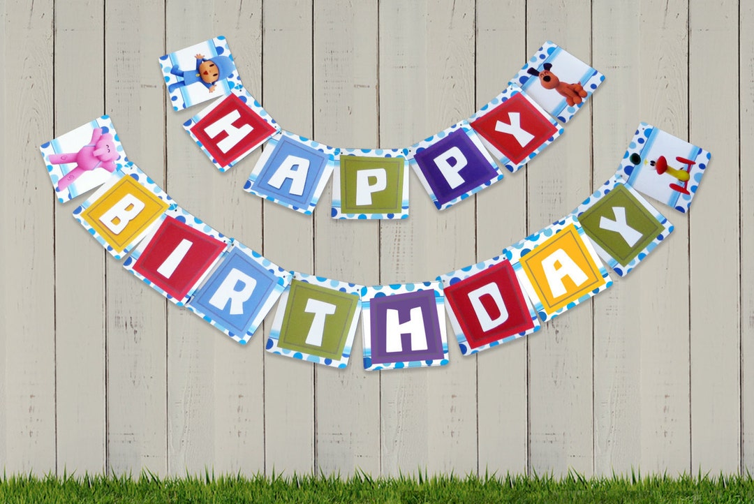Pocoyo Happy Birthday Banner - Customizable - Etsy