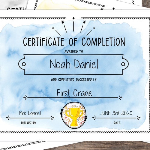 Values Award Certificate Template for Kids Digital Download - Etsy
