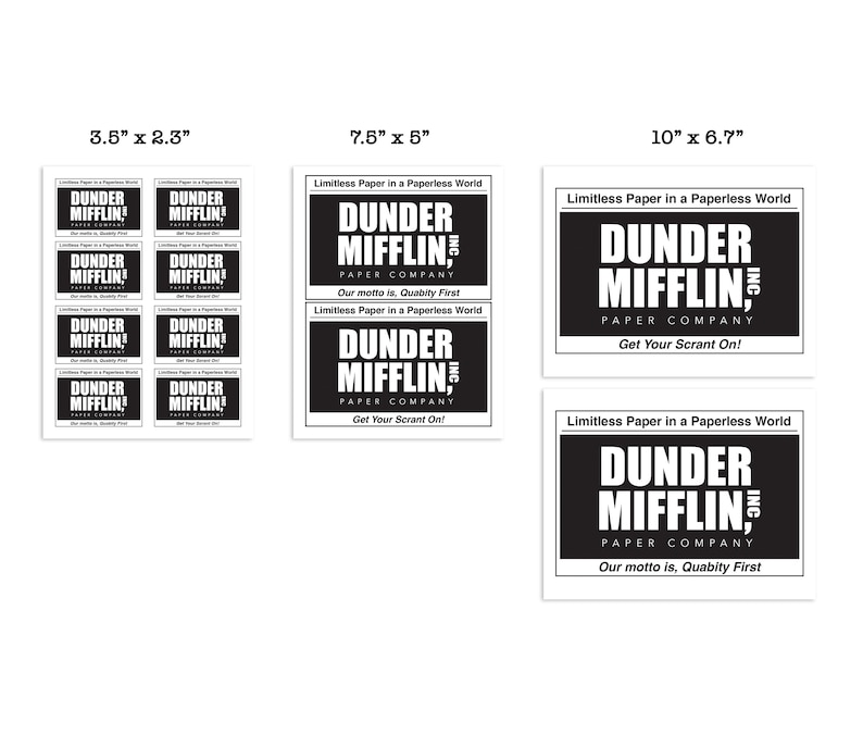 The Office - Dunder Mifflin Box Labels - Digital Download - 3 Size ...