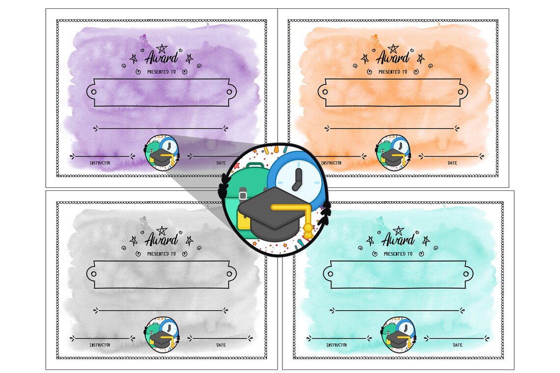 Values Award Certificate Template for Kids Digital Download - Etsy