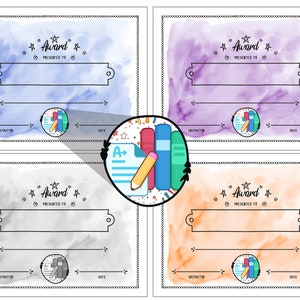 Academic Award Certificate Template for Kids - Digital Download - Etsy