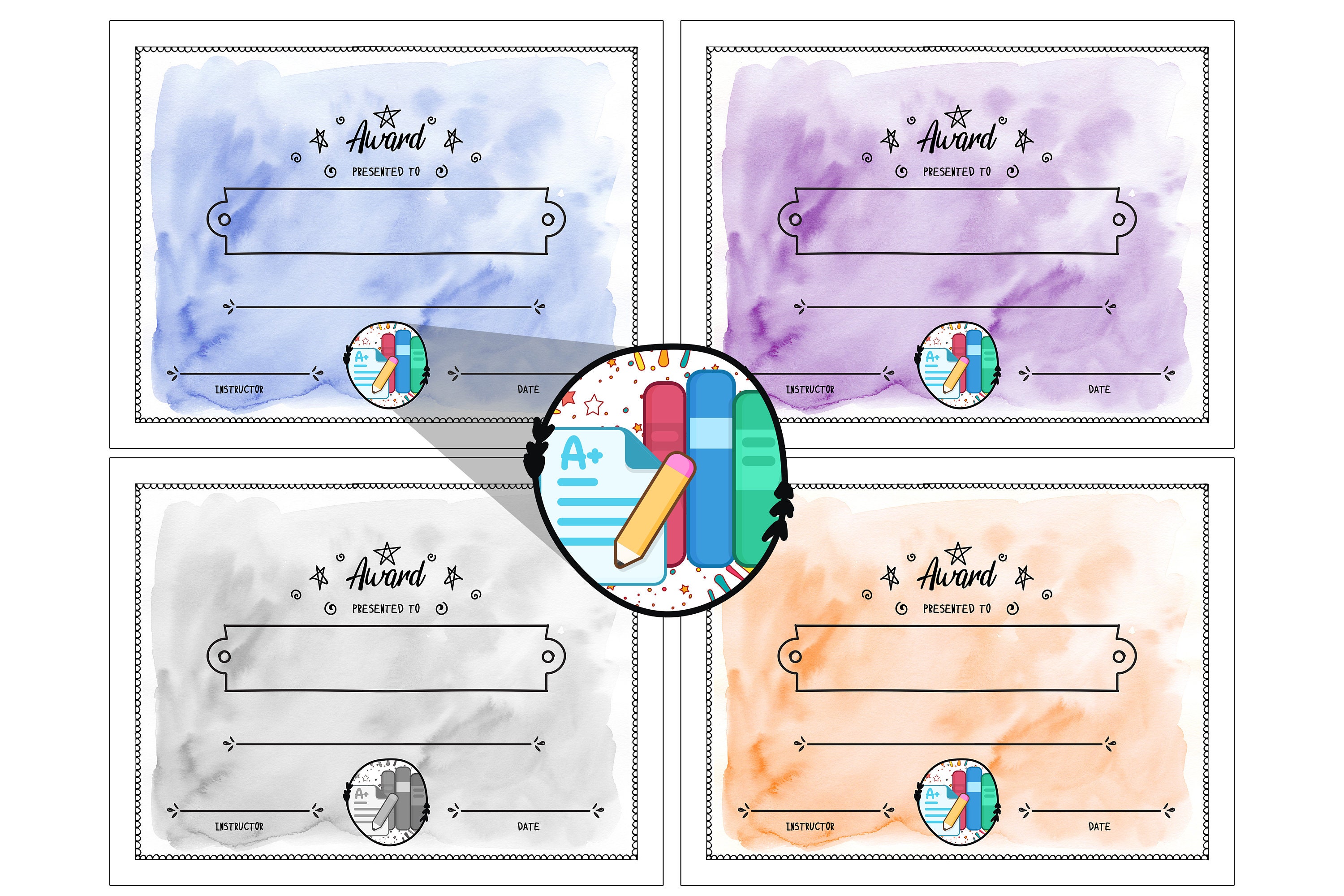 Academic Award Certificate Template for Kids Digital - Etsy Australia