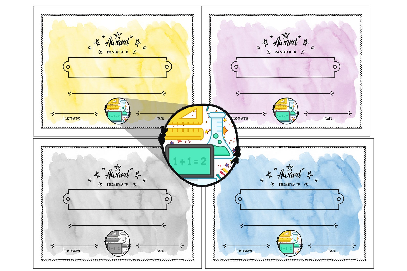 Math Science and Technology Award Certificate Template for | Etsy