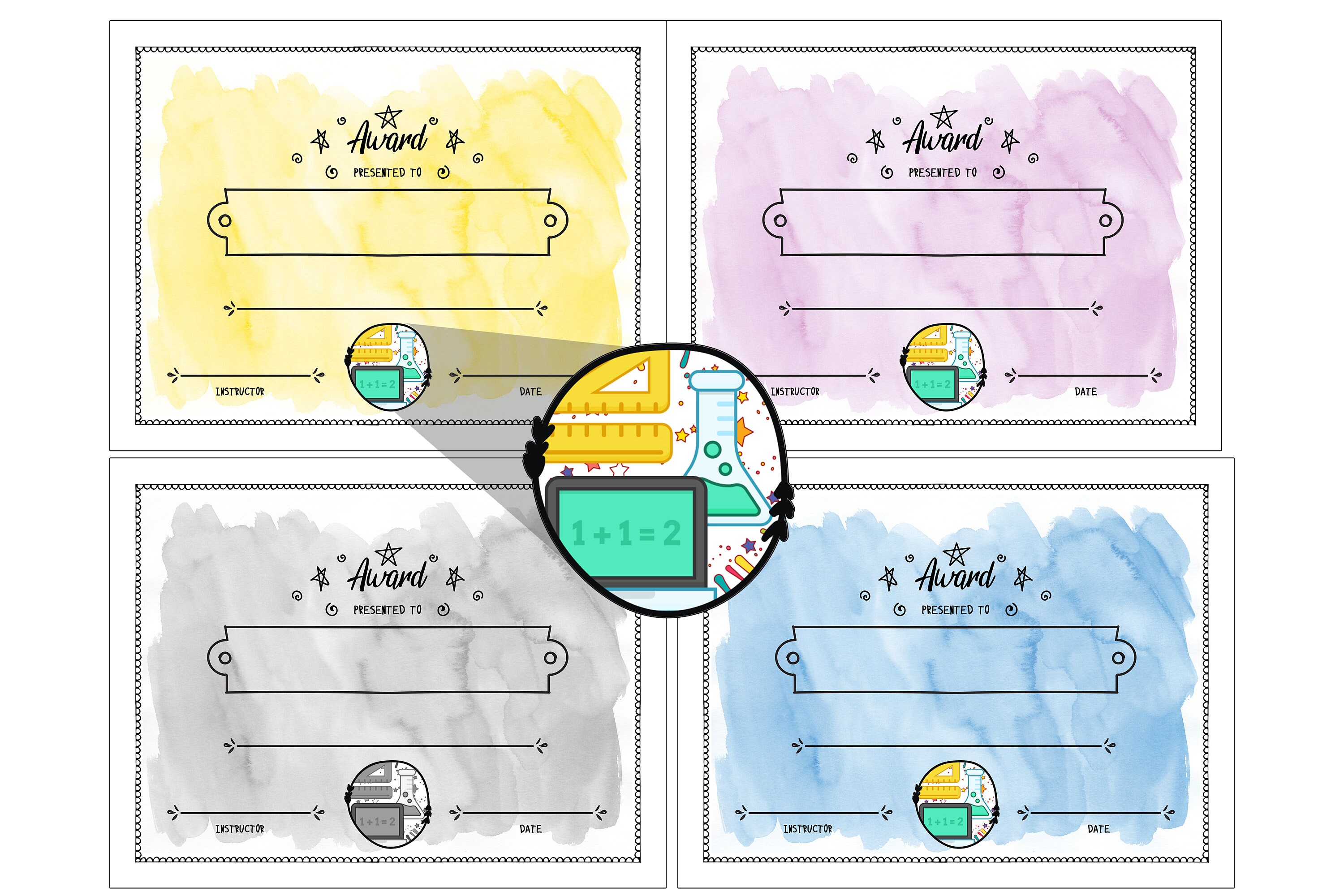 Math Science and Technology Award Certificate Template for | Etsy