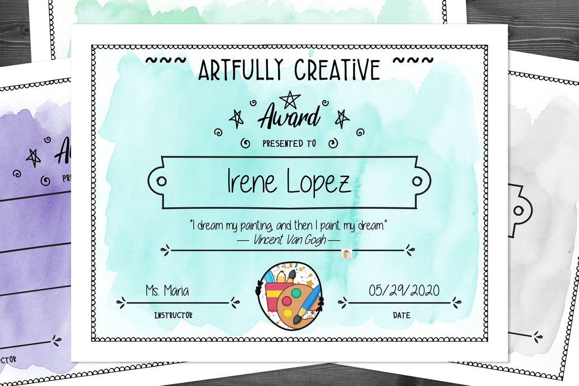 Creative Award Certificate Template for Kids Digital - Etsy