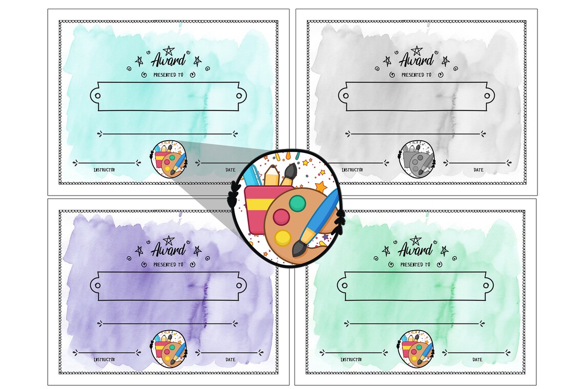 Creative Award Certificate Template for Kids Digital - Etsy