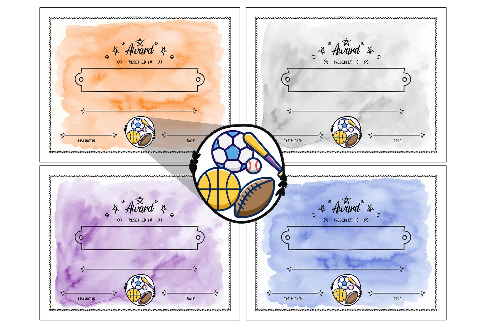 Athletic Award Certificate Template for Kids Digital - Etsy