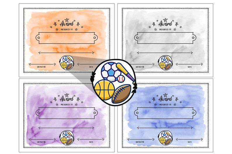 Athletic Award Certificate Template for Kids Digital - Etsy