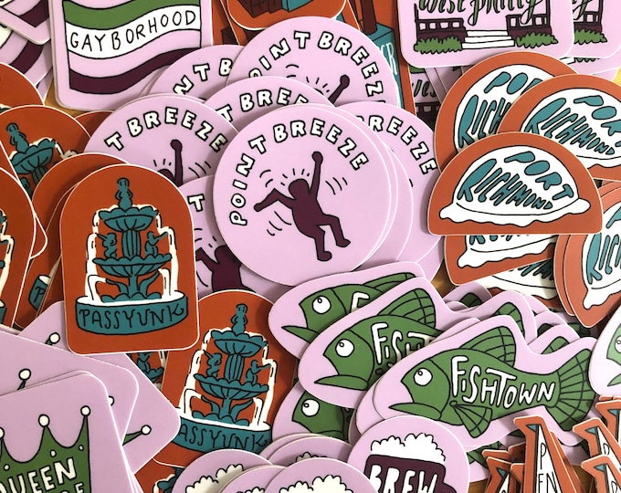 Philly Neighborhood Stickers - Etsy