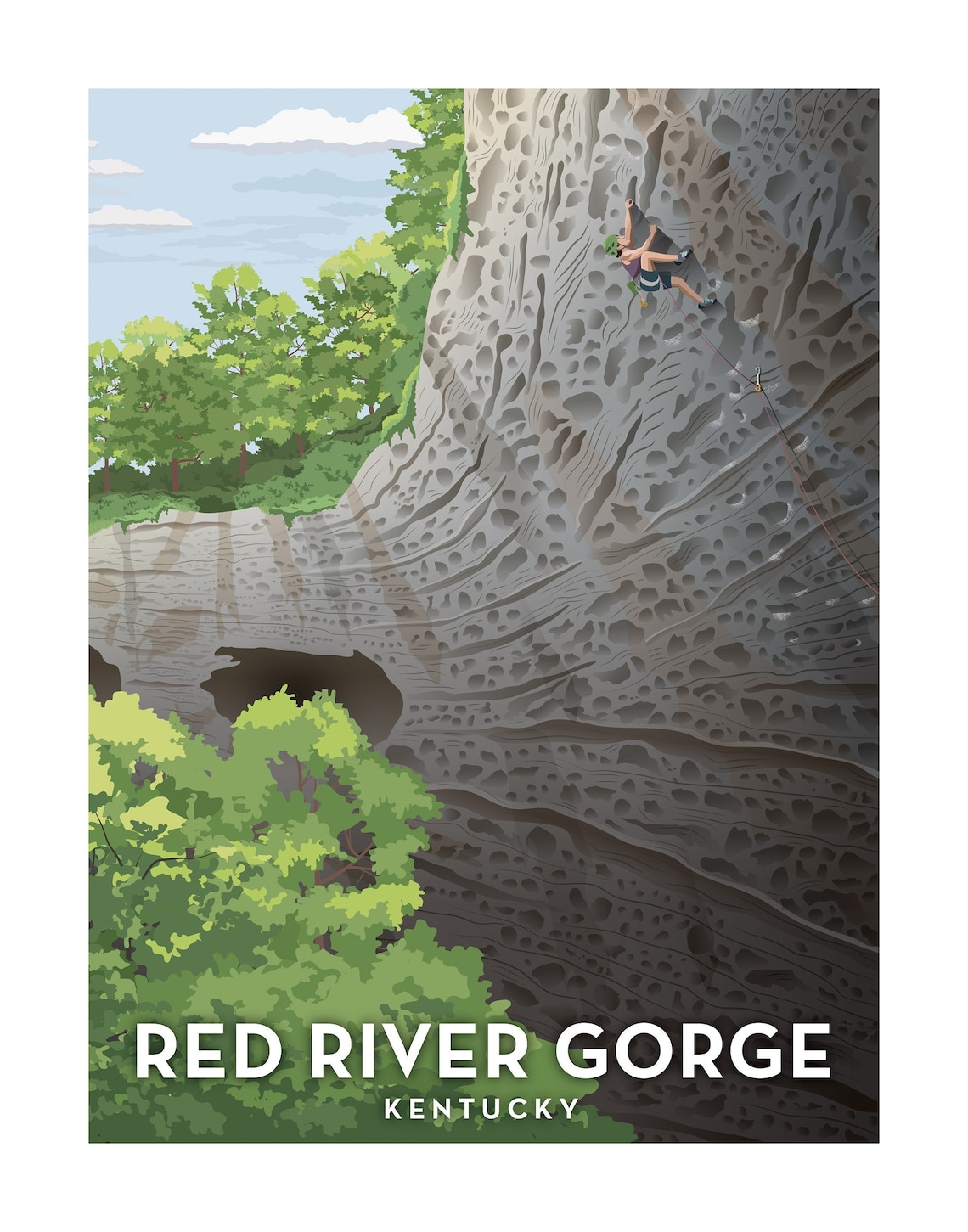 Red River Gorge Climbing Poster - Etsy