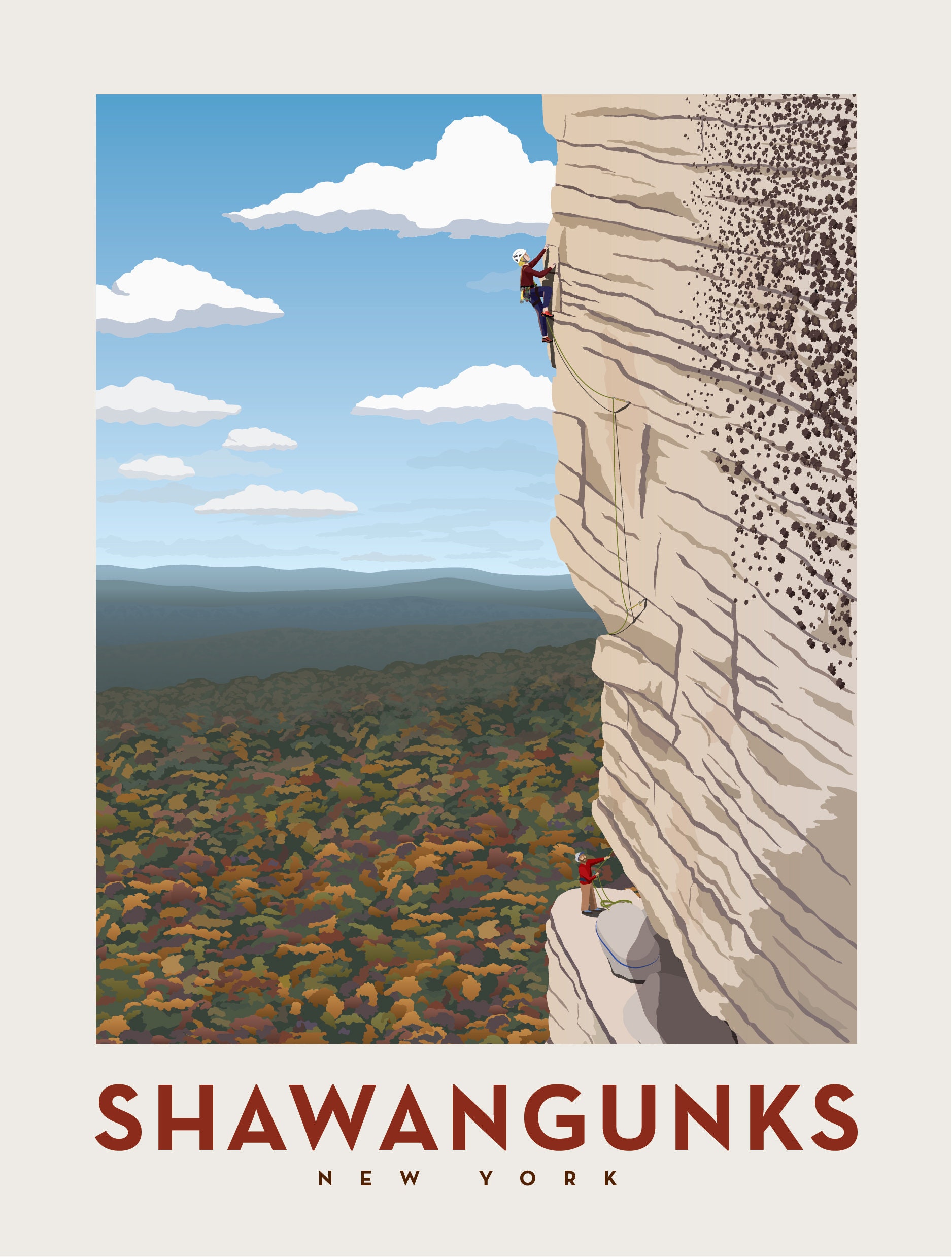 Gunks Rock Climbing Poster - Etsy