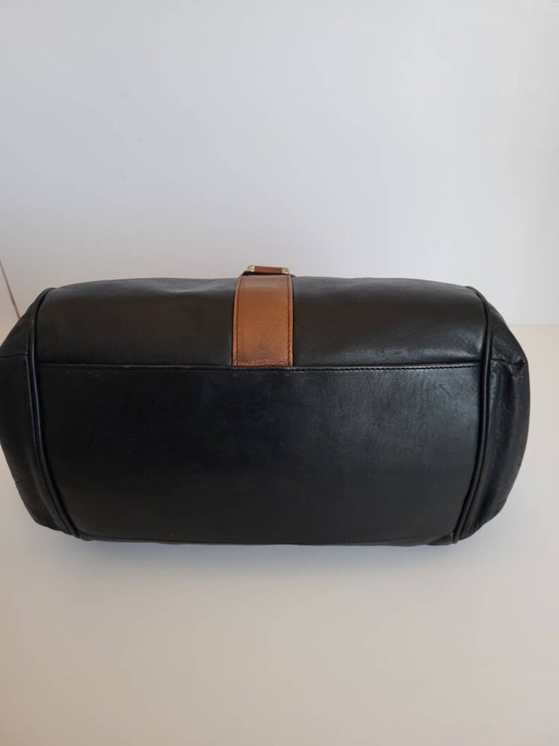 1980s Al Pacino Black and Tan Leather Top Handle Bag - Etsy