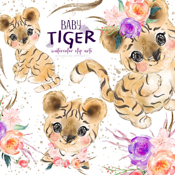 Tiger Watercolor - Etsy