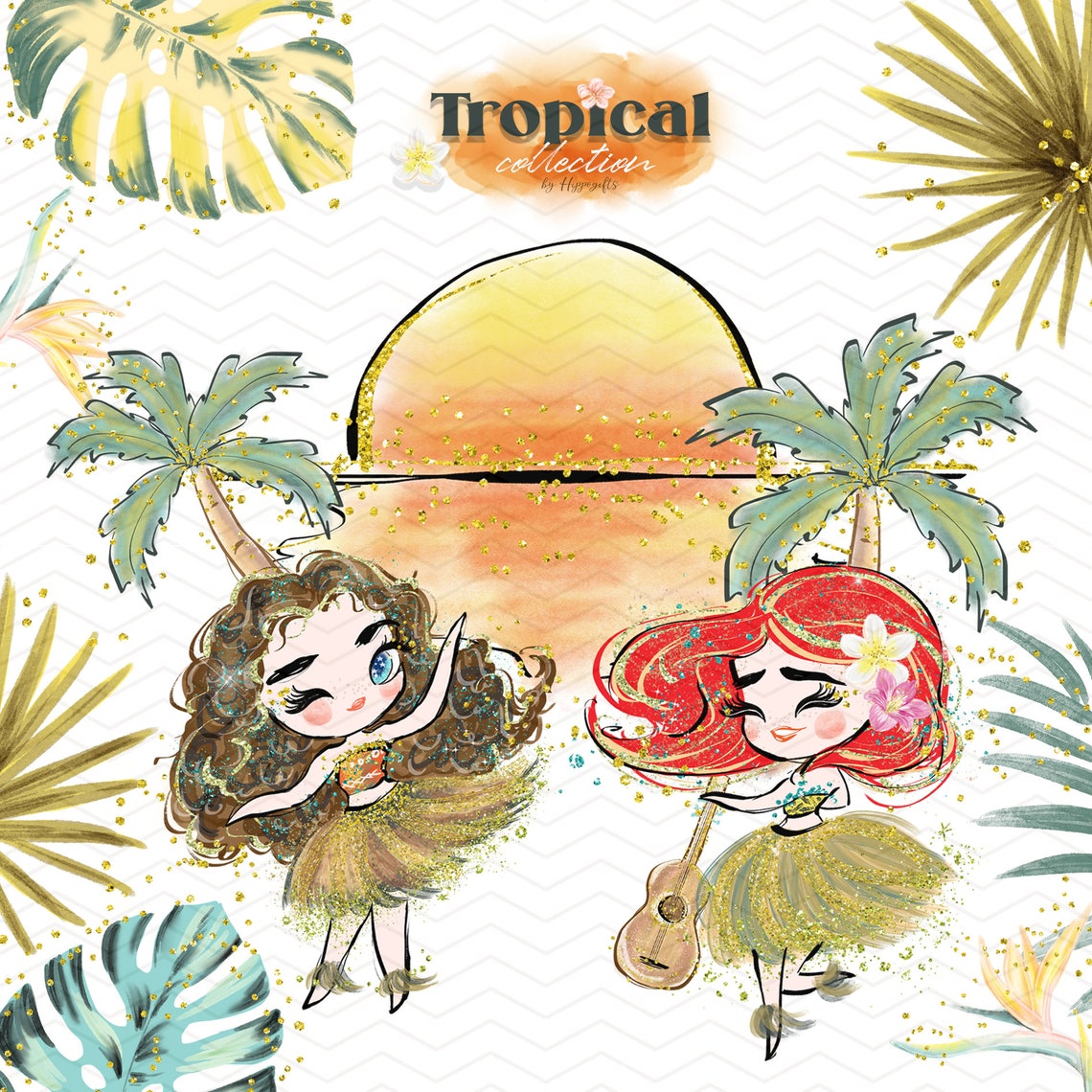 Tropical Illustrationtropical Animal Clip Artsummer Clip | Etsy