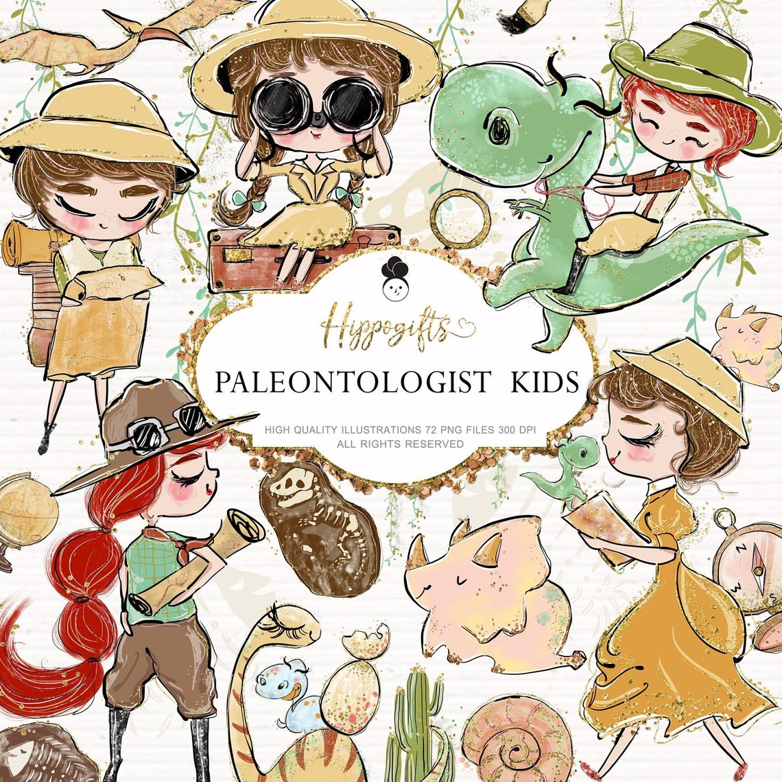 Paleontologist Clipart Safari Clipart Dinosaurs Clipartboy - Etsy