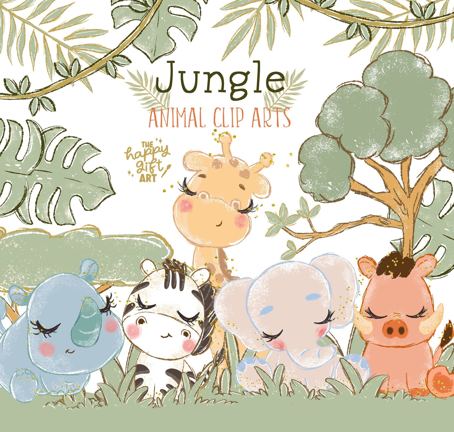 Animal Clip Art Safari Animal Clip Art Jungle Clip Art | Etsy