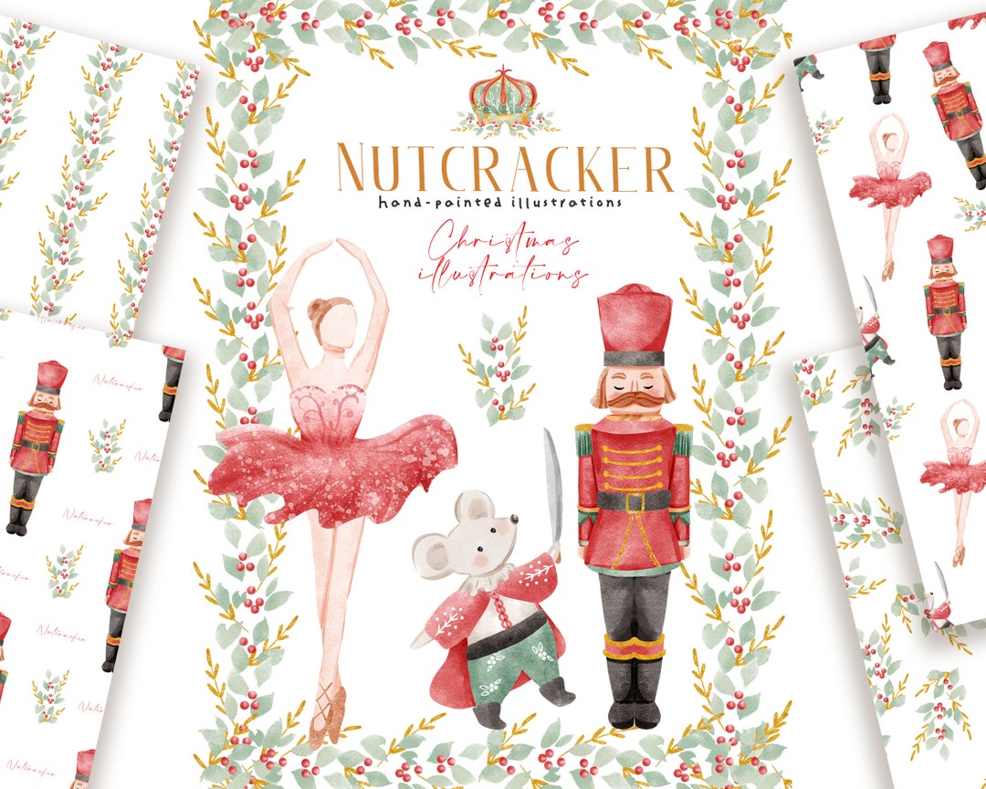 Nutcracker Watercolor Clipart - Christmas Clipart - DIY Clipart ...
