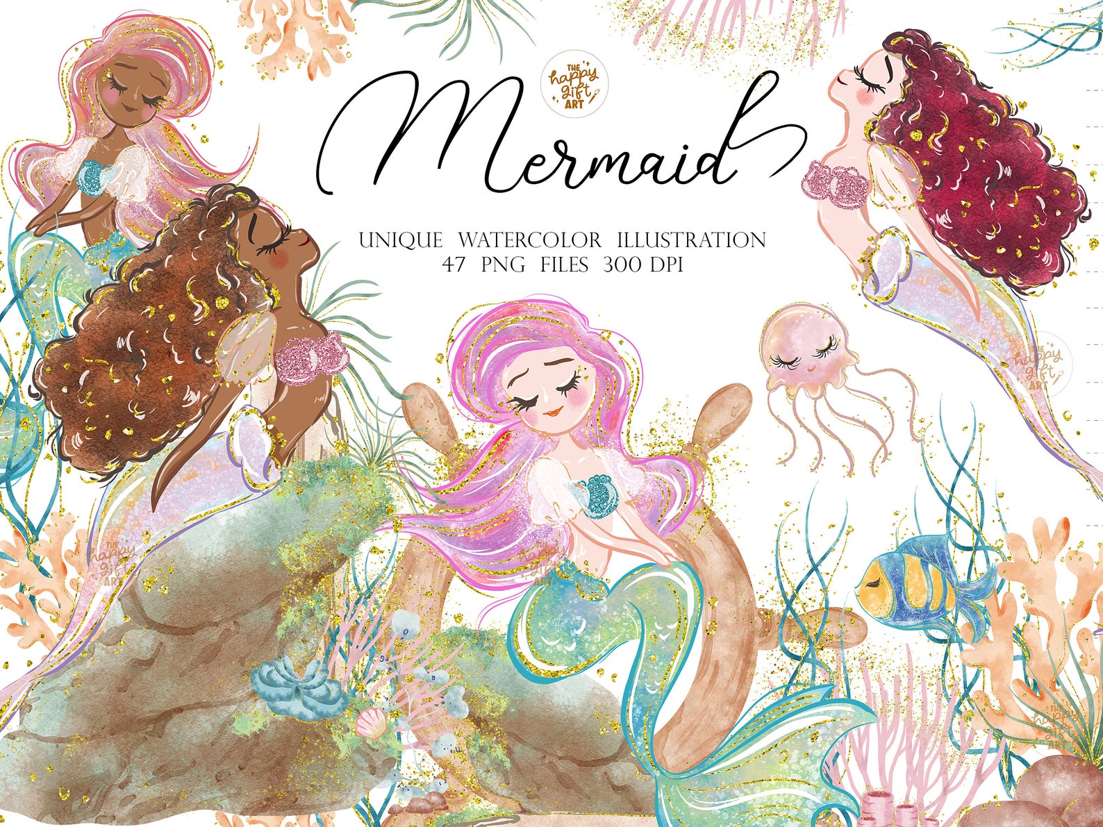 Mermaid Clipartwatercolor Mermaidmom Mermaidmother's - Etsy