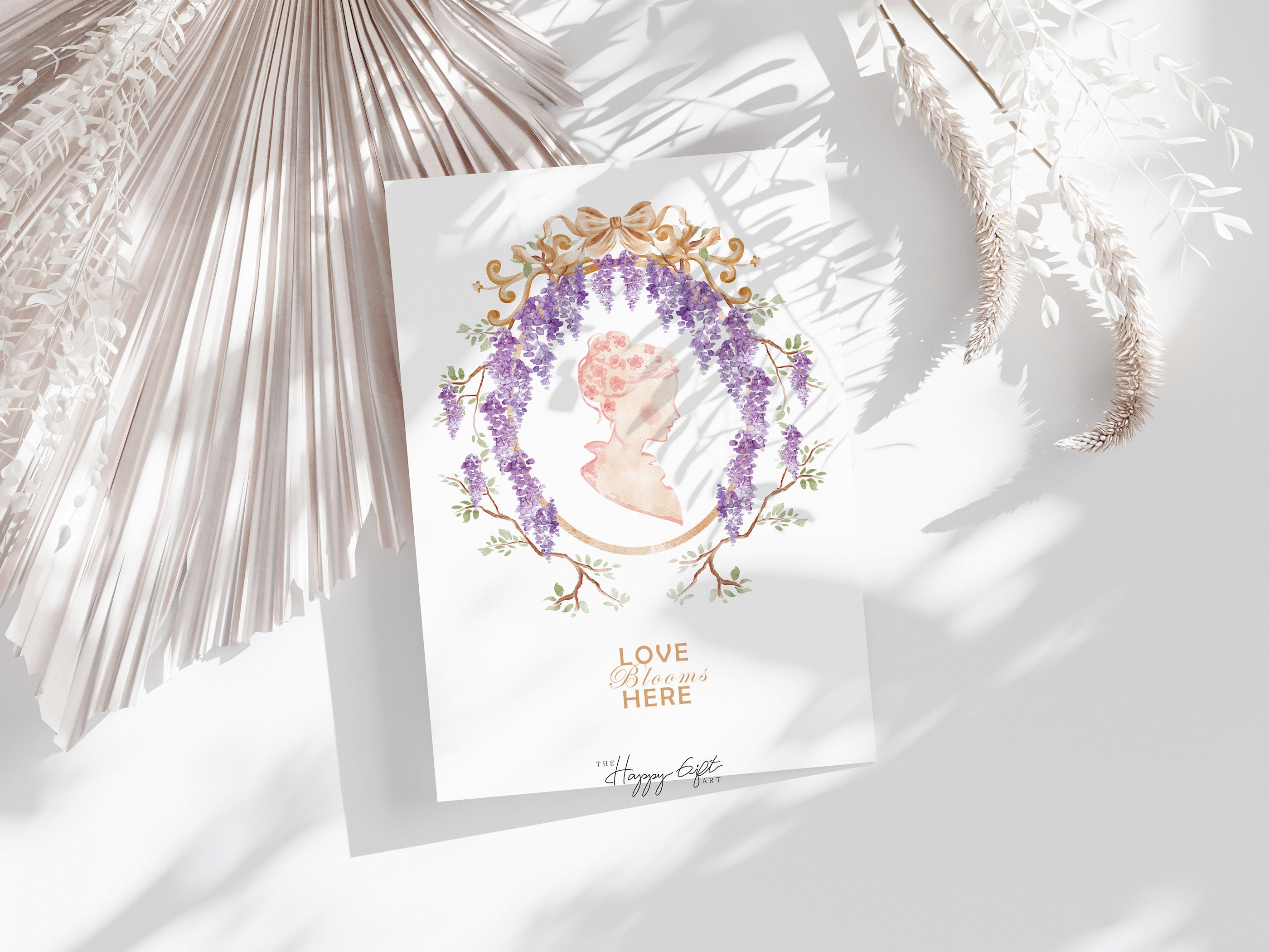 Grandmillennial Wisteria Flower Illustrations - Wedding Crest - DIY ...
