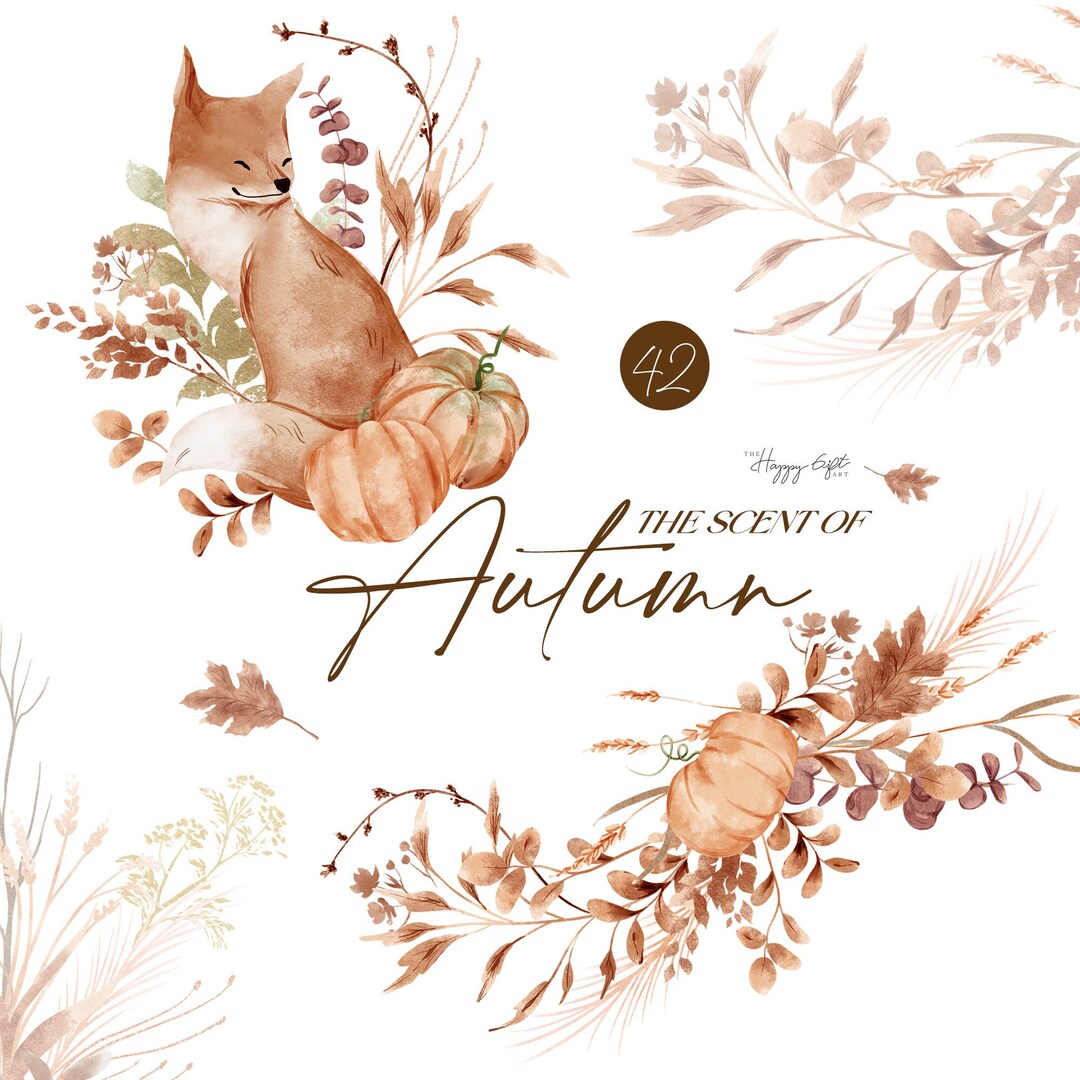 Autumn Watercolor Clipart Autumn Flowers Fall Clipart Watercolor Floral ...