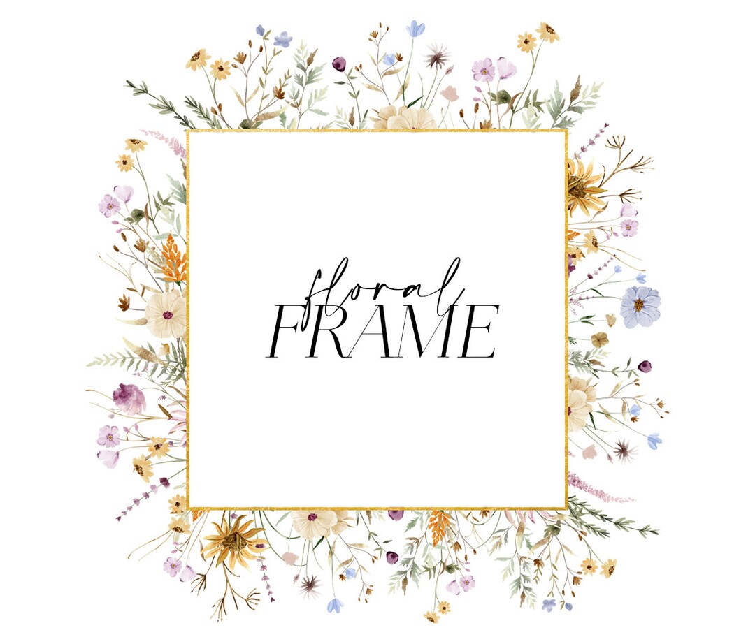 Spring Watercolor Clipart , Spring Clipart, Floral Frame, Watercolor ...