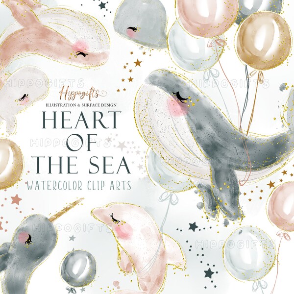 Whale Clip Art - Etsy UK