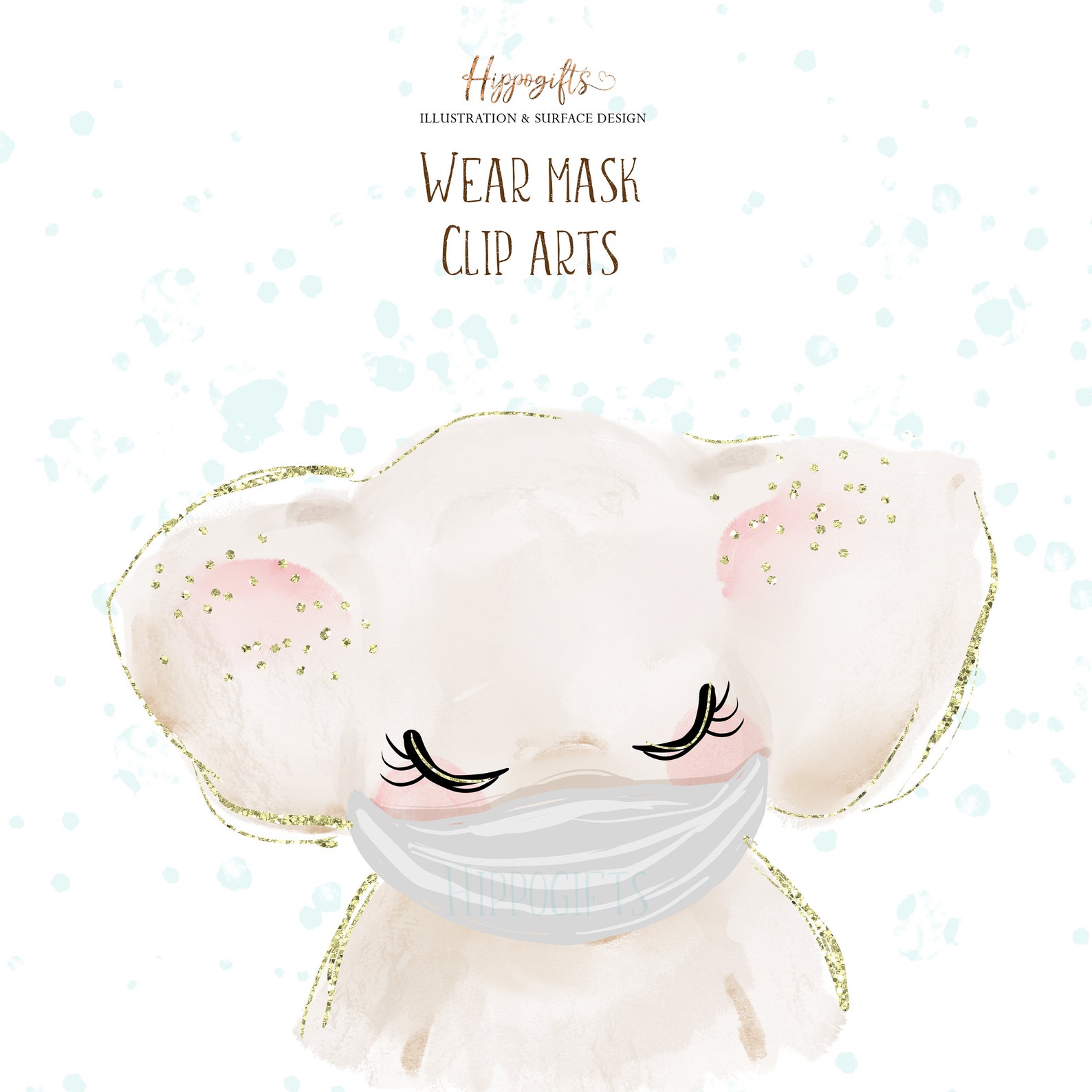 Animals Wear Face Mask Cliparts,stay Safe Cliparts,animal Cliparts M000 ...