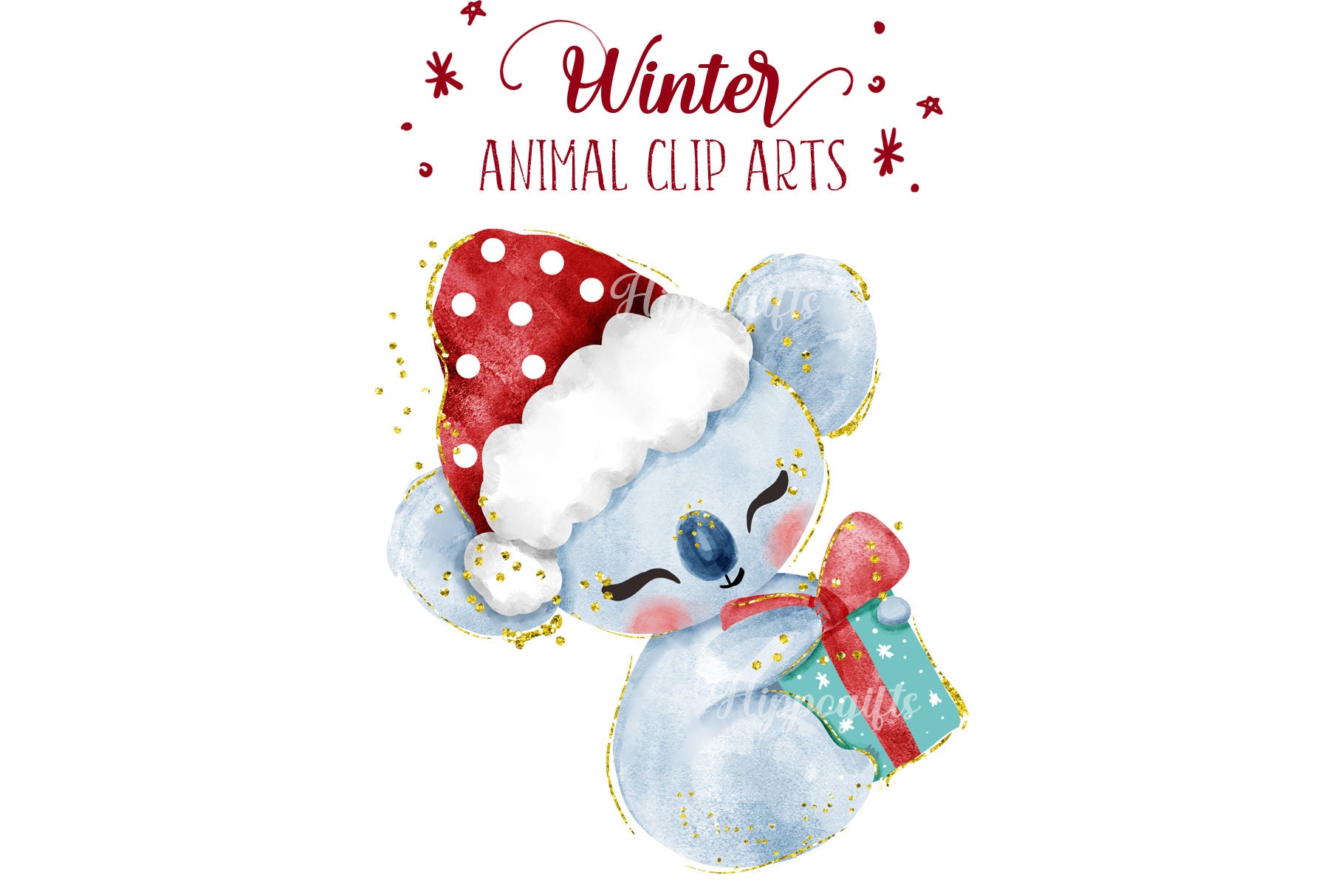 Winter Christmas Animal Clip Artschristmas Animal - Etsy