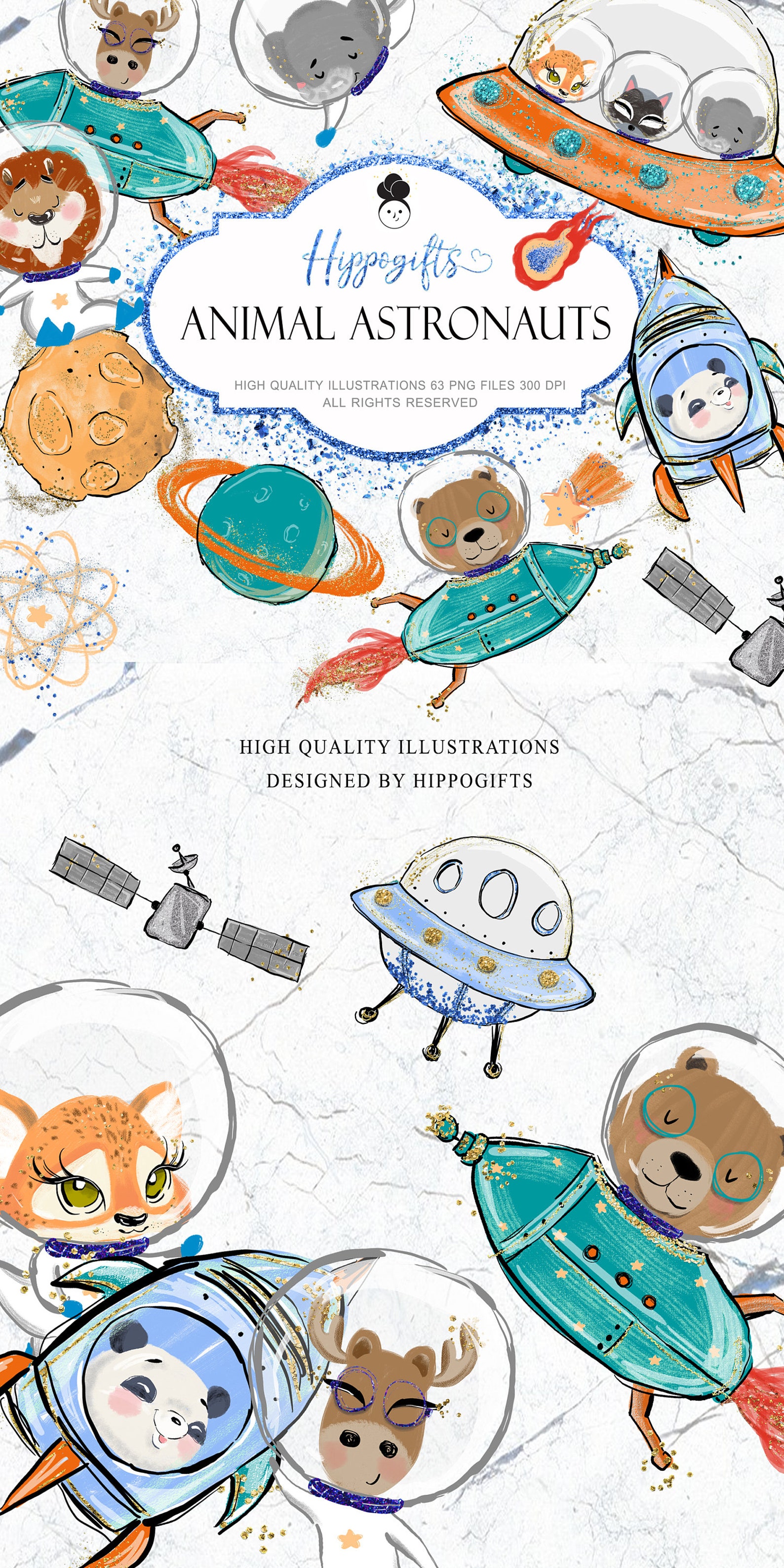 Astronaut Clipart Animal Astronaut Clip Art Boy Clipart - Etsy