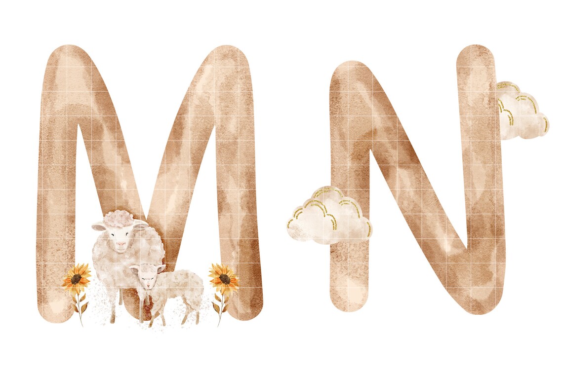 Farm Alphabet Clipart Letters Illustrationsabc - Etsy