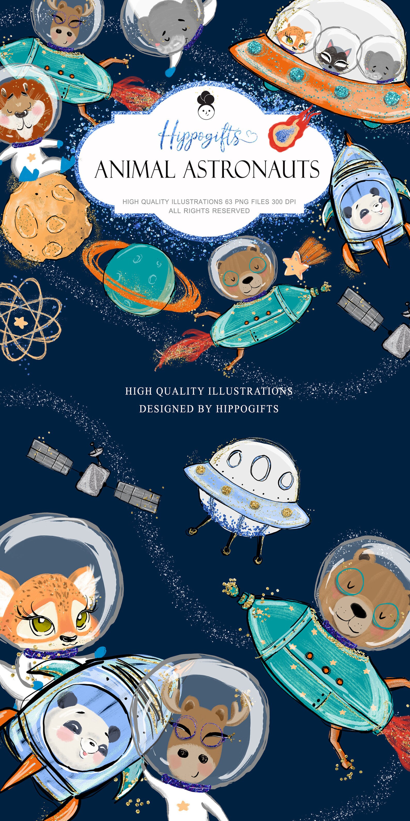 Astronaut Clipart Animal Astronaut Clip Art Boy Clipart - Etsy