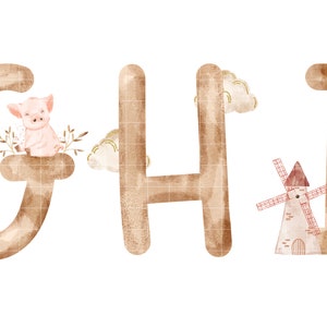 Farm Alphabet Clipart, Letters Illustrations,abc Illustrations ...