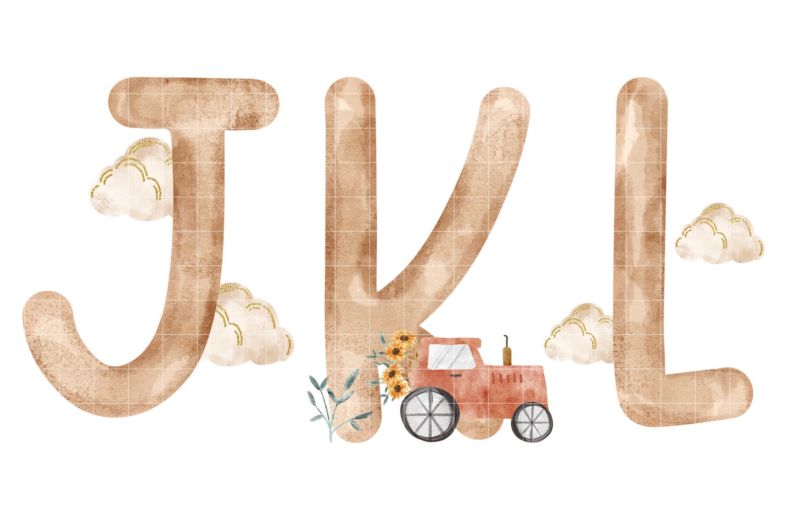 Farm Alphabet Clipart Letters Illustrationsabc - Etsy