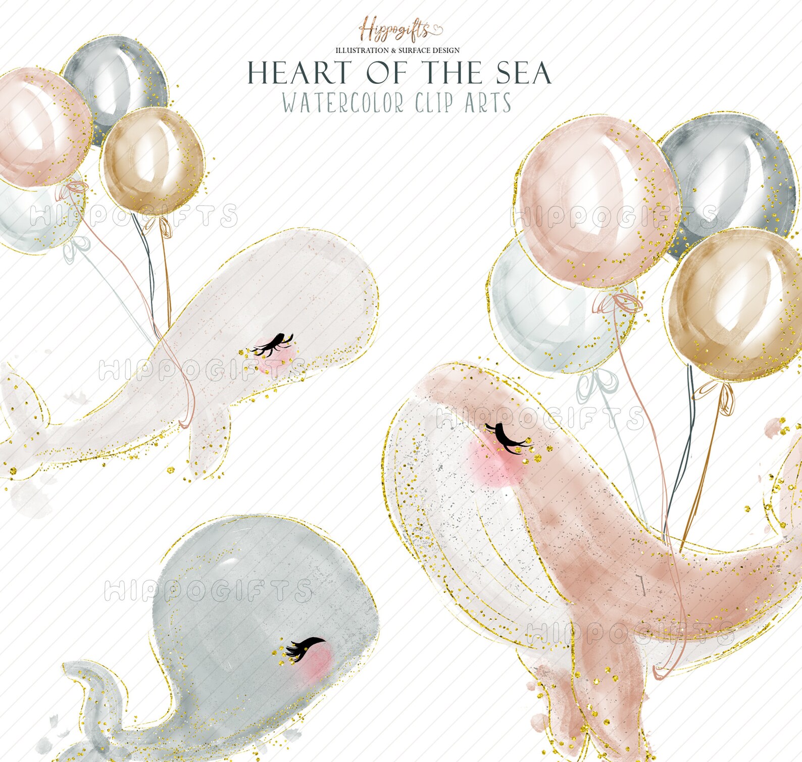 Watercolor Whale Clipartssealife Clipartfish Clipartdolphin - Etsy