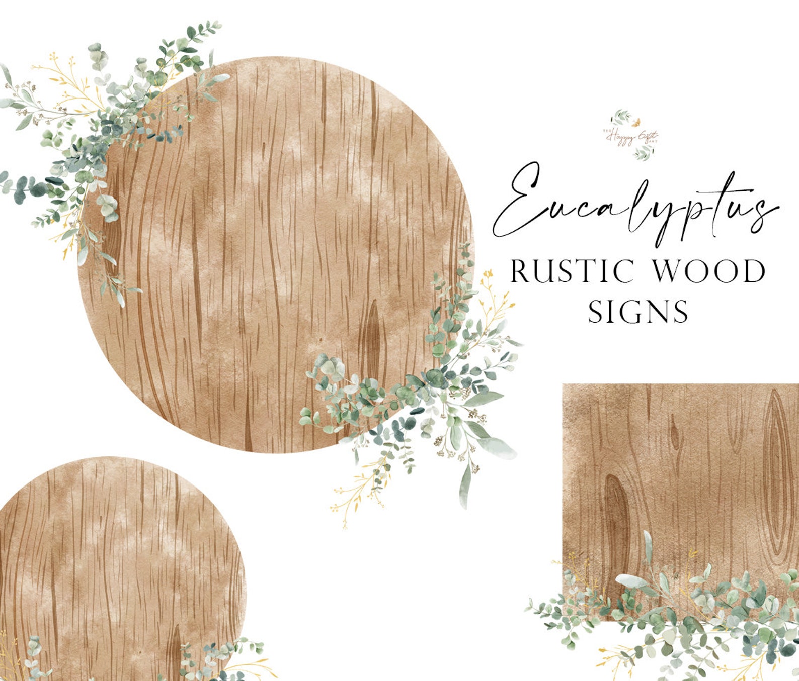 Eucalyptus Rustic Wood Signs Clipart Eucalyptus Wood Sign - Etsy