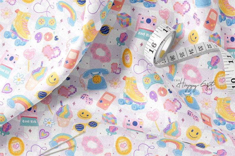 Exclusive Y2k 90's Girl Colourway Seamless Pattern , Fabric Design ...