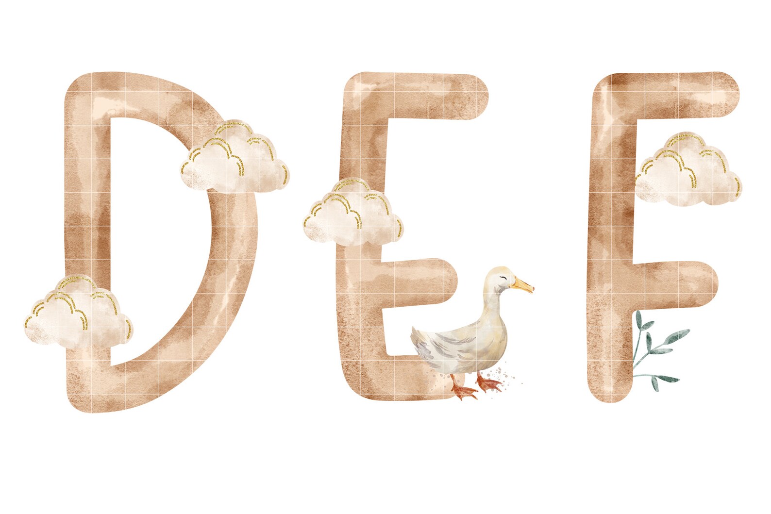 Farm Alphabet Clipart Letters Illustrationsabc - Etsy