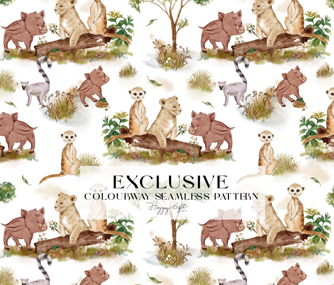 Exclusive Colourway Seamless Pattern Savanna Land Design - Etsy