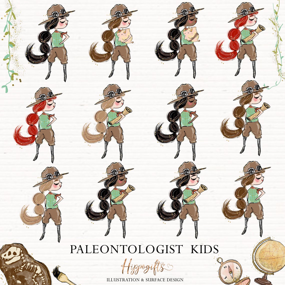 Paleontologist Clipart Safari Clipart Dinosaurs Clipartboy - Etsy