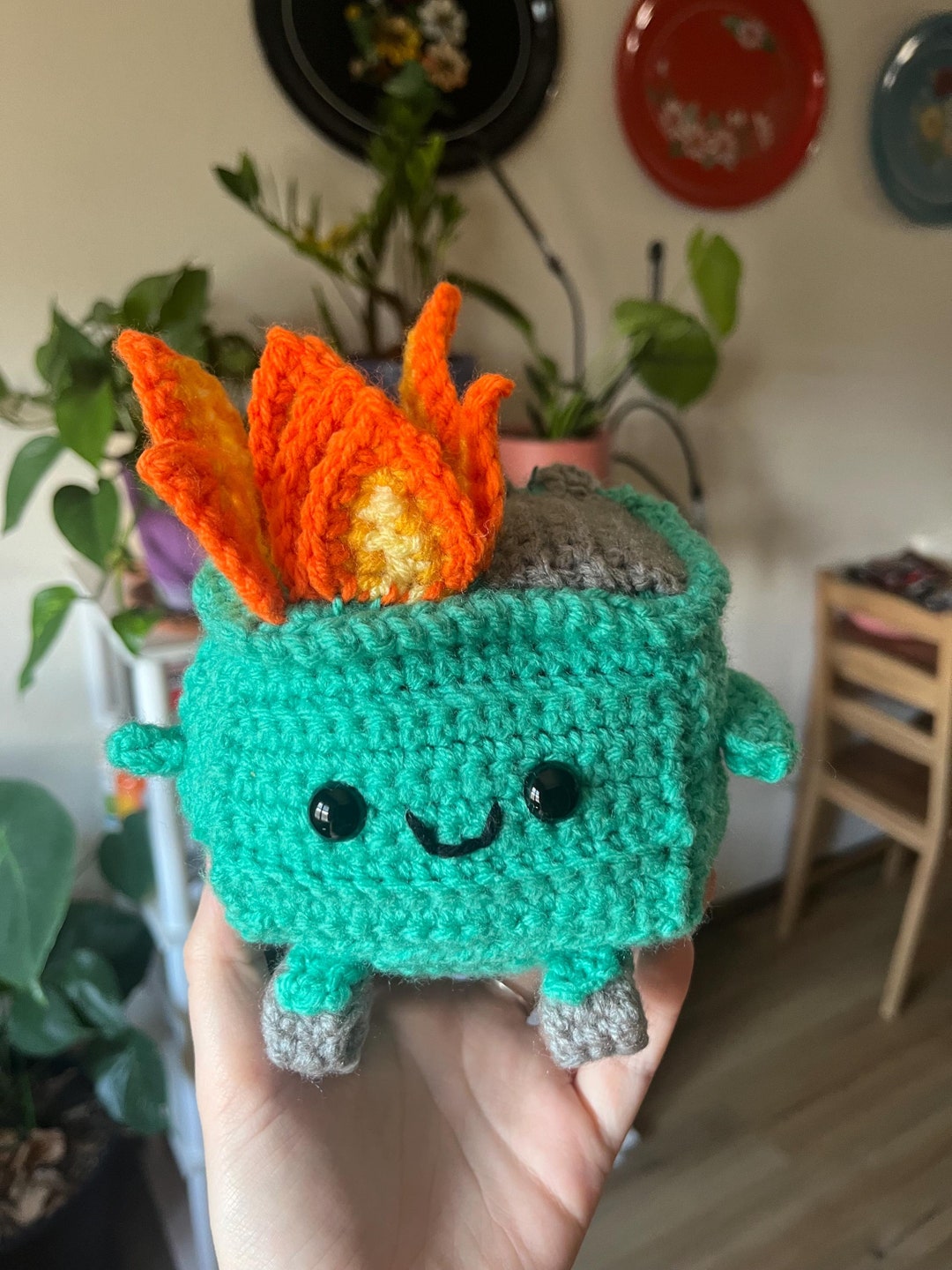 PATTERN ONLY- Crochet Dumpster Fire, Amigurumi Dumpster Fire, Cute ...