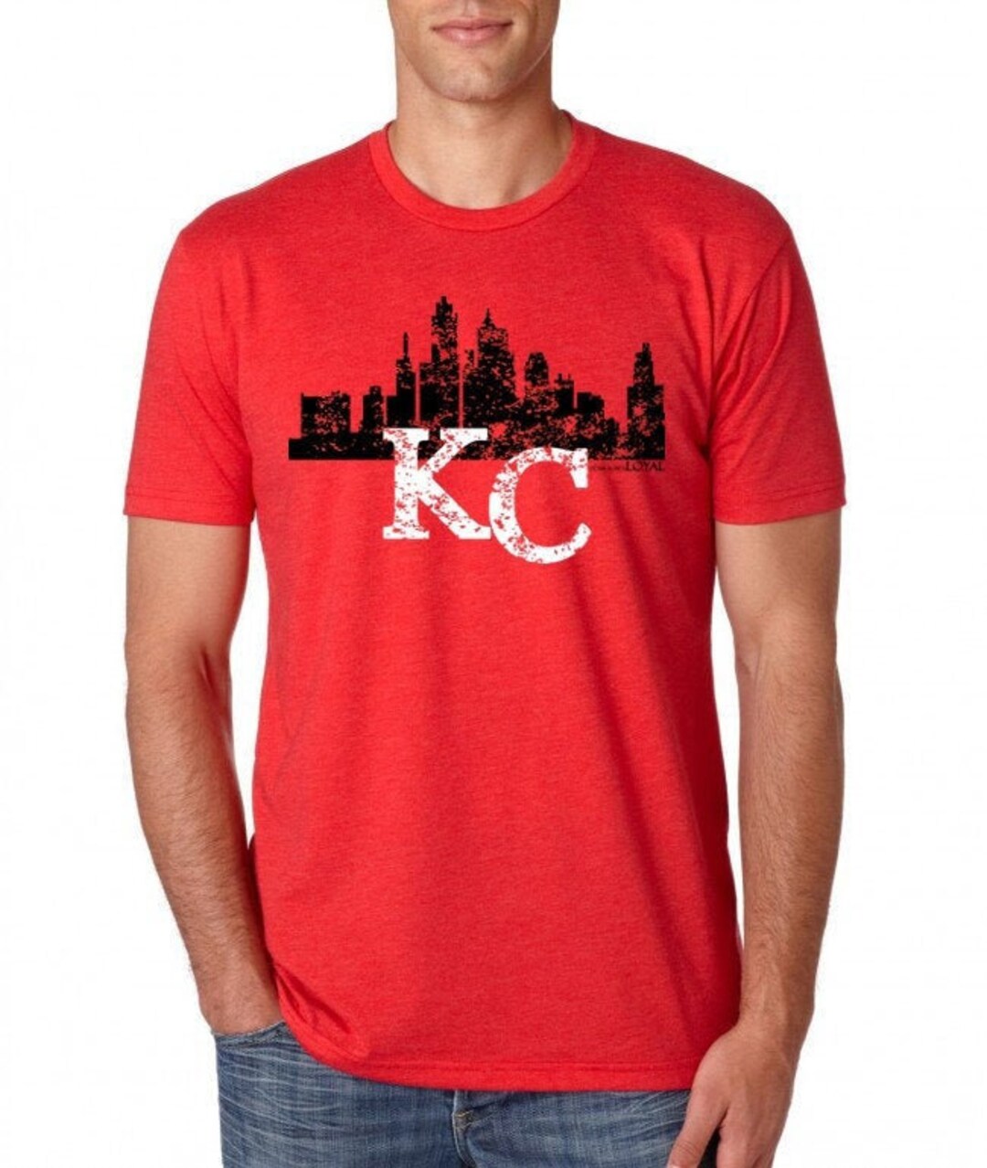 Kansas City Skyline T-shirt.kansas City Red Black T-shirt.kc. KC T ...