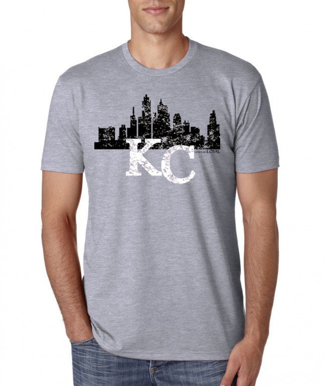 T-shirt Skyline de Kansas City.Kansas City Gray Black T-Shirt.Kc. T ...