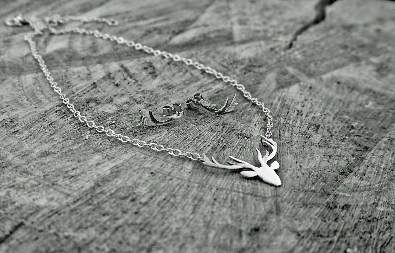 Stag Head Necklace, Handmade Silver. Stag Jewelry, Stag Head Design ...