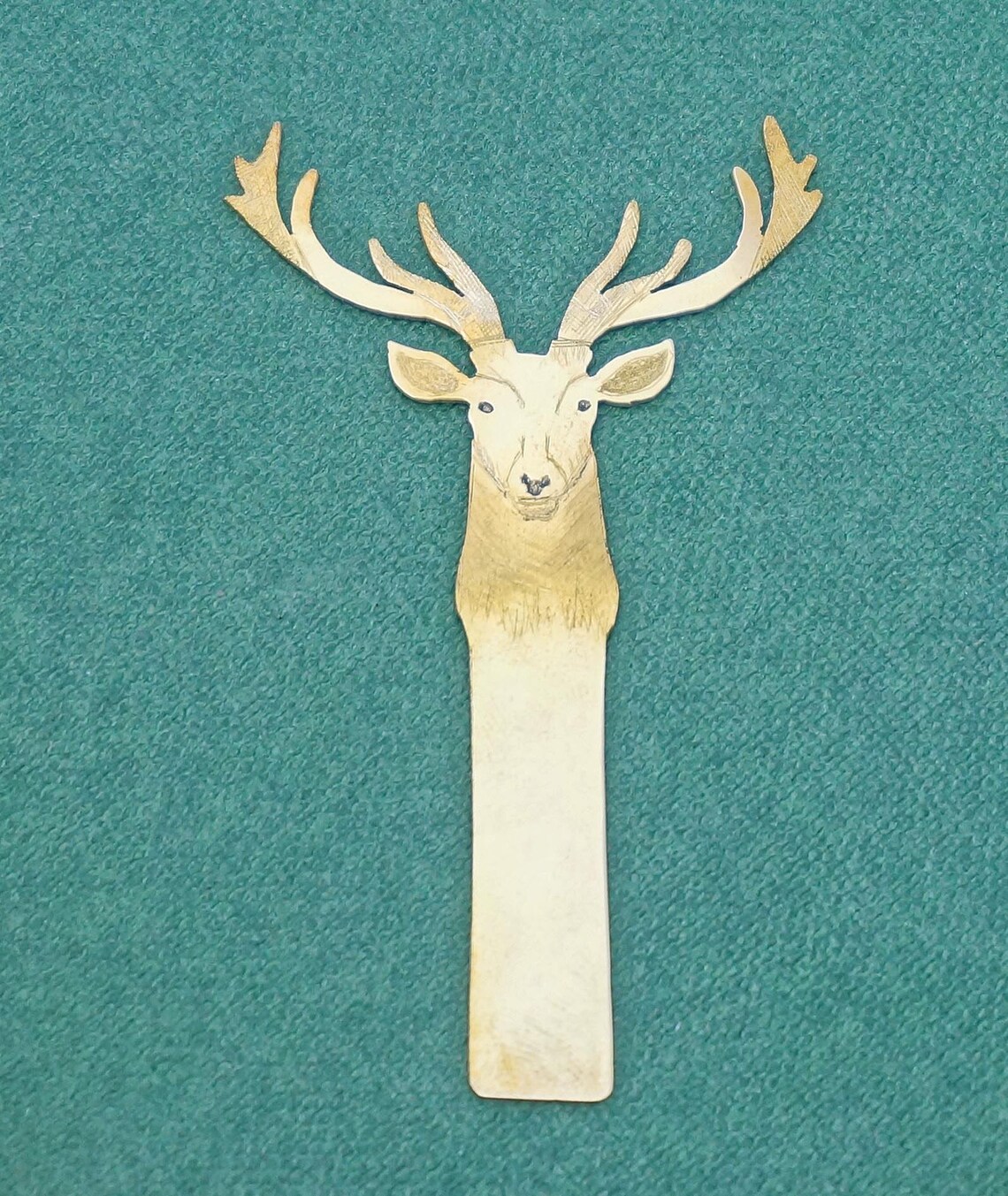 Stag Deer Bookmark. Handmade Brass Bookmark, Engraved Bookmark, Stag ...