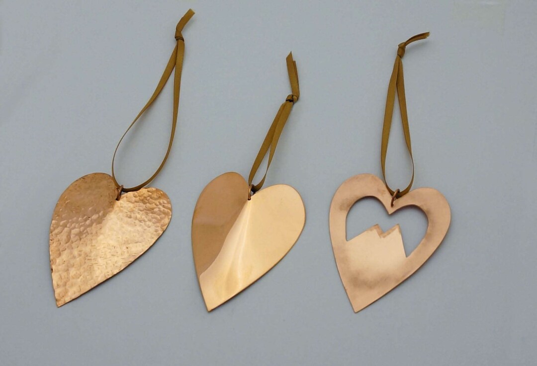 Copper Heart Personalised Valentines Gift - Love Token Handmade Solid ...